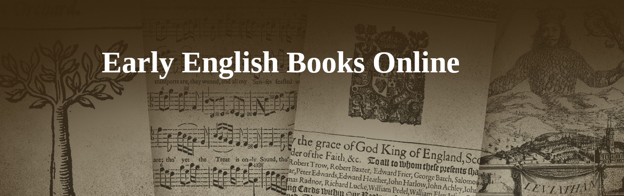 EEBO : Early English Books Online | Bibliothèque universitaire